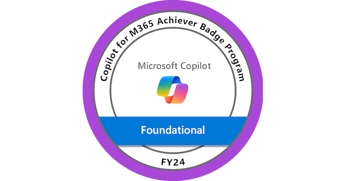 Copilot for M365 Achiever Badge - Foundational - Credly