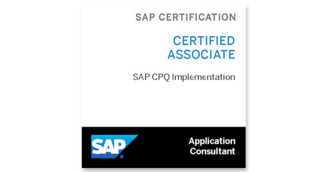 SAP Certified Application Associate - SAP CPQ Implementation - Credly