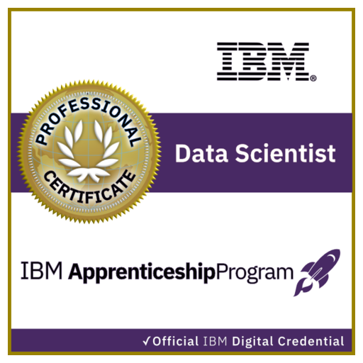 IBM Data Scientist Apprenticeship Certificate V2 - Credly