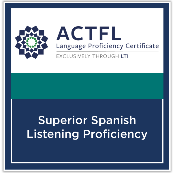Spanish Listening Proficiency - Superior - Credly
