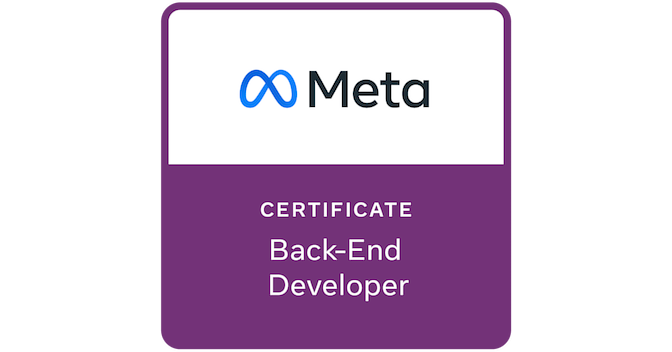 Meta Back-End Developer Certificate - Credly