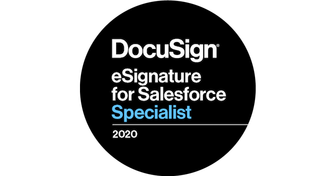 DocuSign eSignature for Salesforce Specialist 2020 - Credly