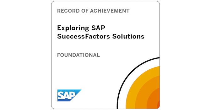 Exploring SAP SuccessFactors Solutions - Record of Achievement - Credly