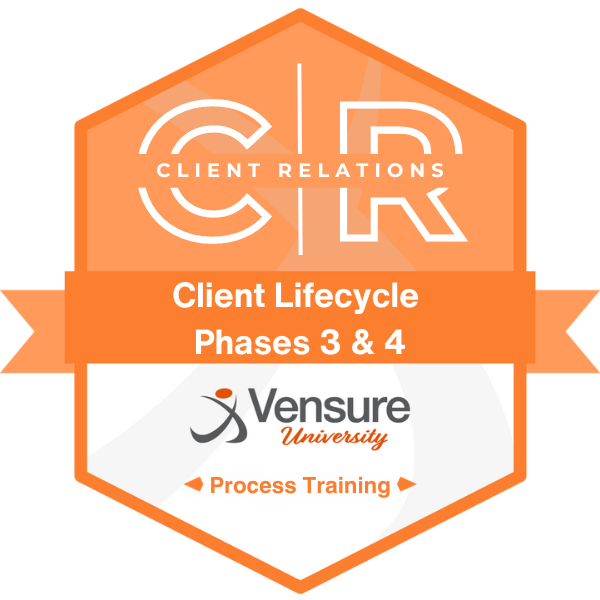 Department Badge: Client Relations - Client Life Cycle: Phases 3 & 4 - Credly