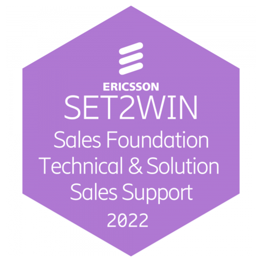 SET2WIN Sales Foundation Technical & Solution Sales Support badge 2022 - Credly