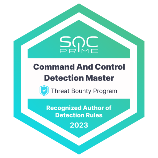 SOC Prime Threat Bounty Program - Command and Control Detection Master - Credly
