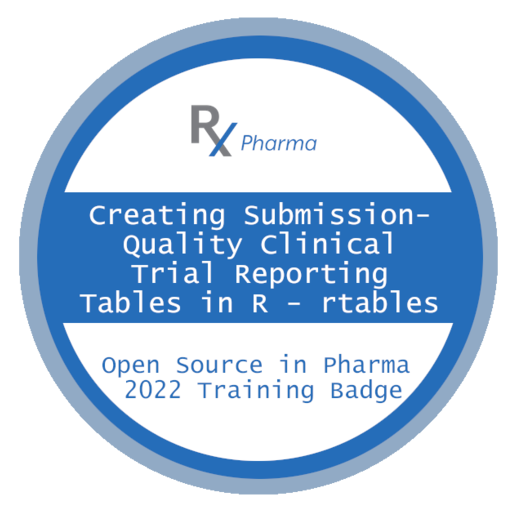 Creating Submission-Quality Clinical Trial Reporting Tables in R - rtables - Credly