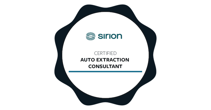 Sirion Certified Auto Extraction Consultant - Credly