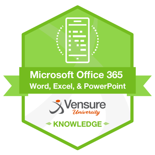 Knowledge Badge: Microsoft Office 365 Word, Excel, & PowerPoint - Credly