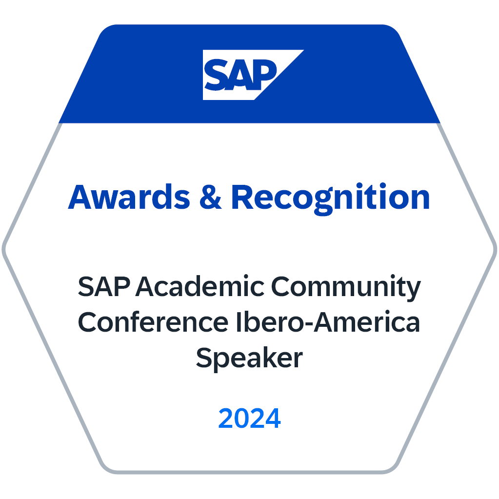 Award and Recognition - SAP Academic Community Conference Ibero-America Speaker - Credly