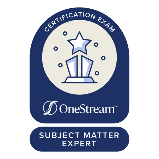 OneStream Certification Exam Subject Matter Expert (SME) - Credly