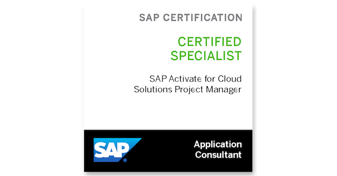 SAP Certified Specialist - SAP Activate for Cloud Solutions Project ...
