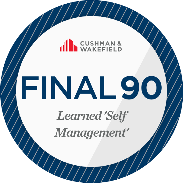 Final 90 - Learned 'Self Management' - Credly