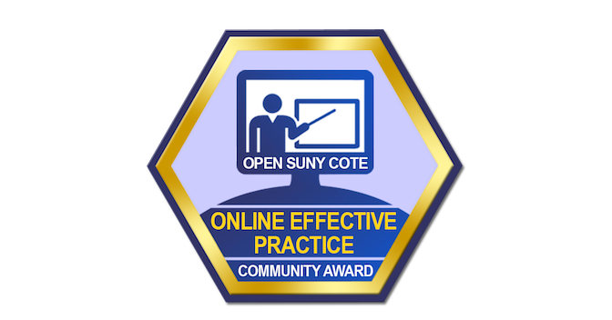 Open SUNY Center for Online Teaching Excellence (COTE) Effective Practice Award 2015 - Credly