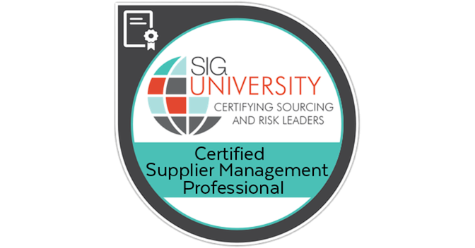 SIG University - Certified Supplier Management Professional (CSMP) - Credly
