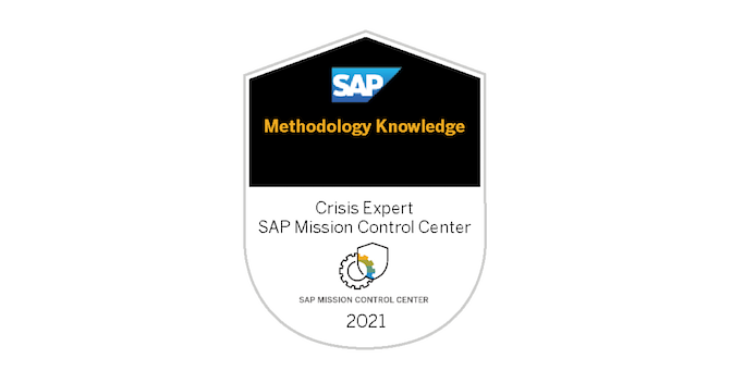 Methodology Knowledge 2021 - Crisis Expert SAP Mission Control Center - Credly