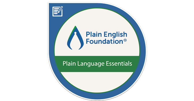 Plain Language Essentials - Credly