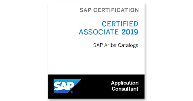 SAP Certified Application Associate - SAP Ariba Catalogs 2019 - Credly