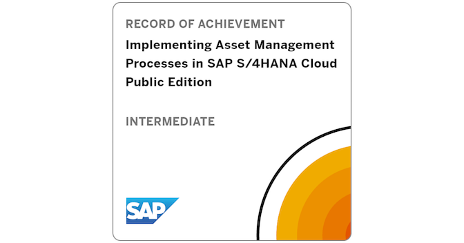 Implementing Asset Management Processes in SAP S/4HANA Cloud Public Edition - Record of ...