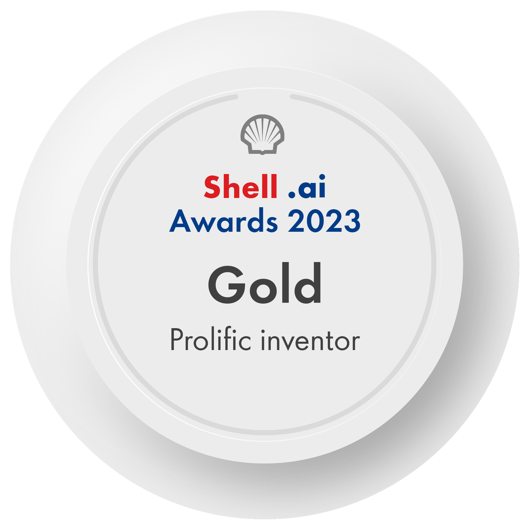Shell.ai Awards 2023 |Prolific Inventor |Gold - Credly