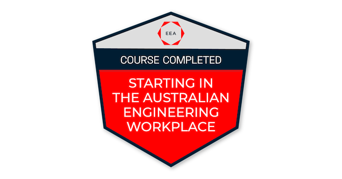 Starting in the Australian Engineering Workplace - Credly