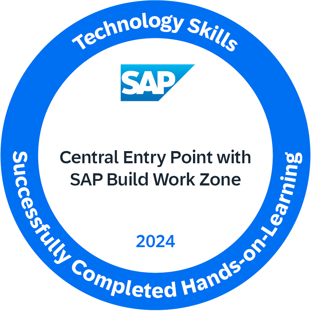 Technology Skills 2024 - Central Entry Point with SAP Build Work Zone - Credly