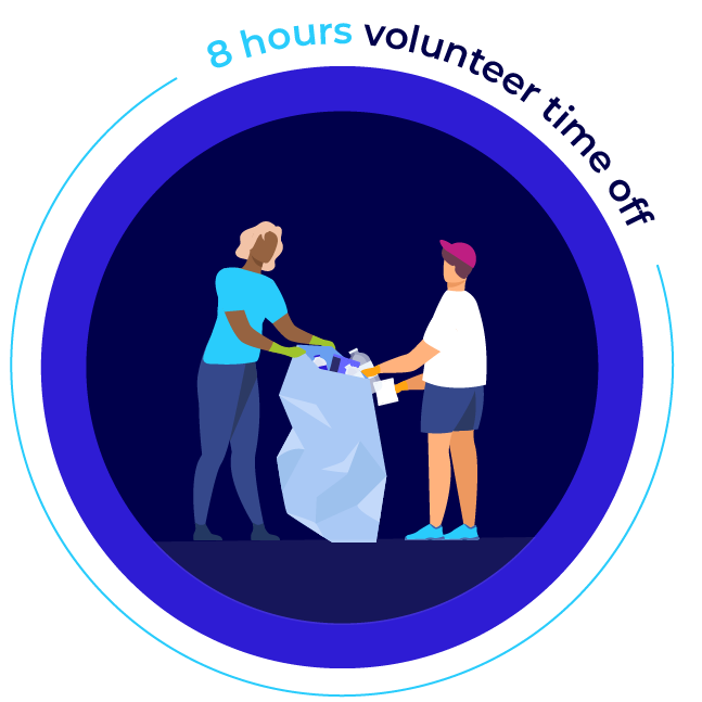 8 hours volunteer time off - Credly