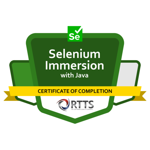 Completion - Selenium Immersion with Java - Credly