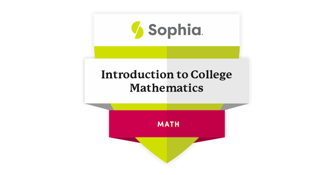 Introduction to College Mathematics (MATH1020-2021) - Credly