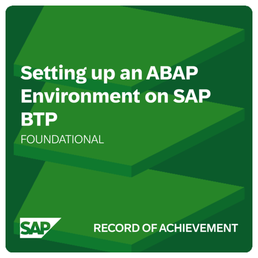Setting Up An Abap Environment On Sap Btp Record Of Achievement Credly