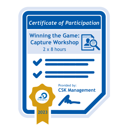 Winning the Game: Capture Workshop (Standard) 2023 - Credly