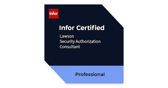 Infor Certified Lawson Security Authorization Consultant v10 - Credly