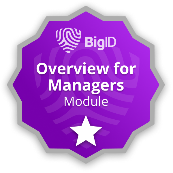 BigID Overview for Managers Module - Credly BigID Overview for Managers Module - Credly