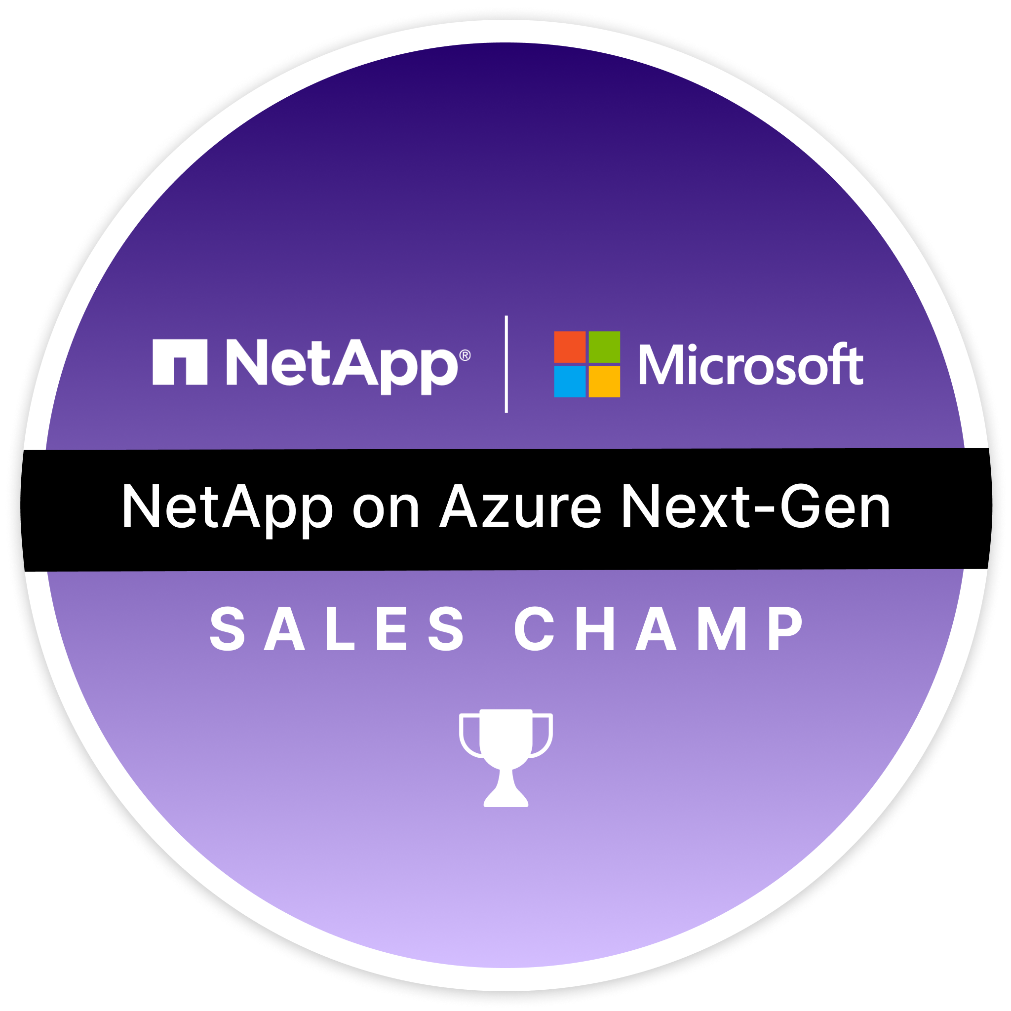 NetApp on Azure Next-Gen Sales Champ Badge - Credly