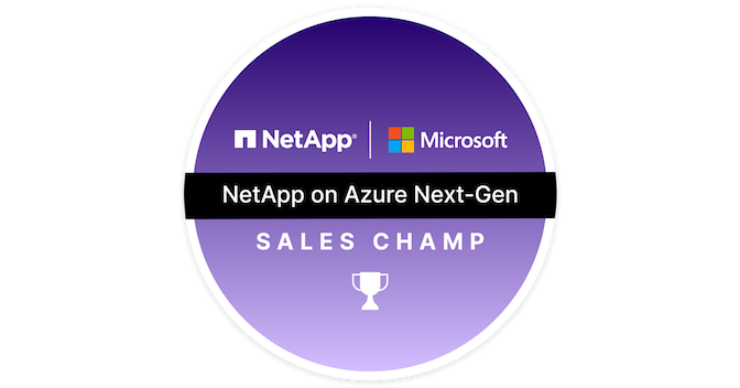 NetApp on Azure Next-Gen Sales Champ Badge - Credly