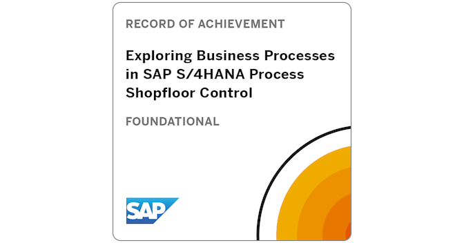 Exploring Business Processes in SAP S/4HANA Process Shopfloor Control - Record of Achievement ...