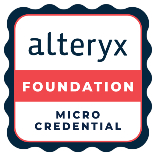 Alteryx Foundational Micro-Credential - Credly