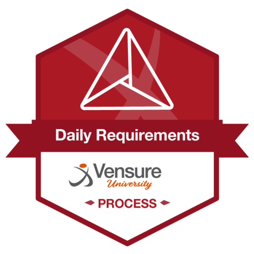 Process Badge: Vensure ClientSpace Daily Requirements - Credly