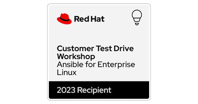 2023 Red Hat Customer Test Drive Workshop Ansible For Red Hat Enterprise Linux Credly