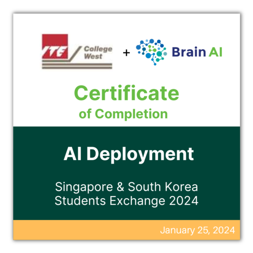 ITE + BrainAI AI Deployment Certificate of Completion - Credly