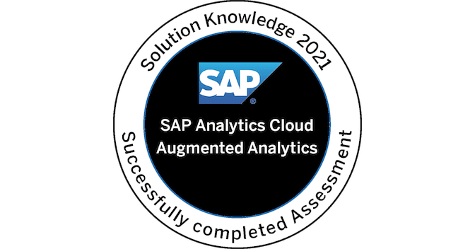 SAP Solution Knowledge 2021 - SAP Analytics Cloud - Augmented Analytics - Credly