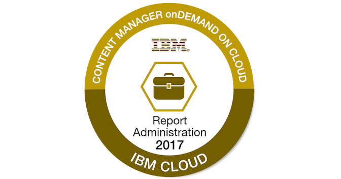 IBM CMOD on Cloud - Report Administration - 2017 - Credly