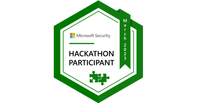 Microsoft Security Hackathon 2023 Participant - Credly