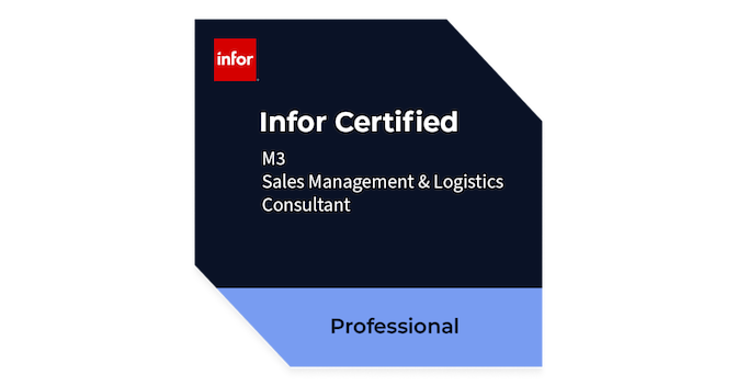 Infor Certified M3 Sales Management and Logistics Consultant v13.4 - Credly