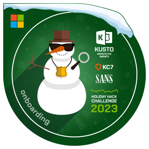 Kusto Detective Agency SANS Holiday Hack 2023 – Onboarding - Credly