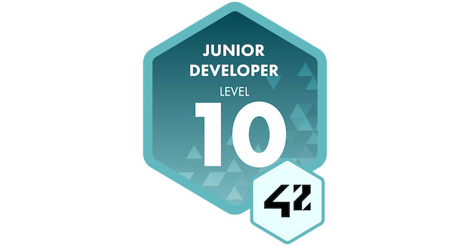 42 Cursus - Junior Developer - Level 10 - Credly