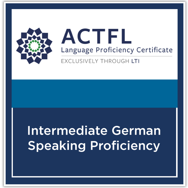 German Speaking Proficiency - Intermediate Mid - Credly