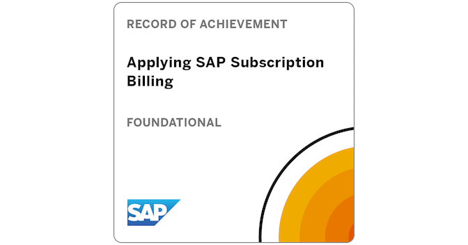 Applying SAP Subscription Billing - Record of Achievement - Credly