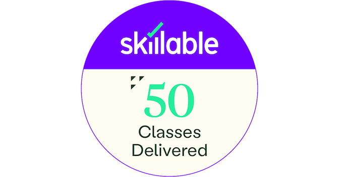 Instructor Recognition - 50 Classes Delivered - Credly