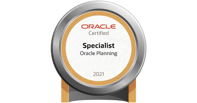 Oracle Planning 2021 Certified Implementation Specialist - Credly